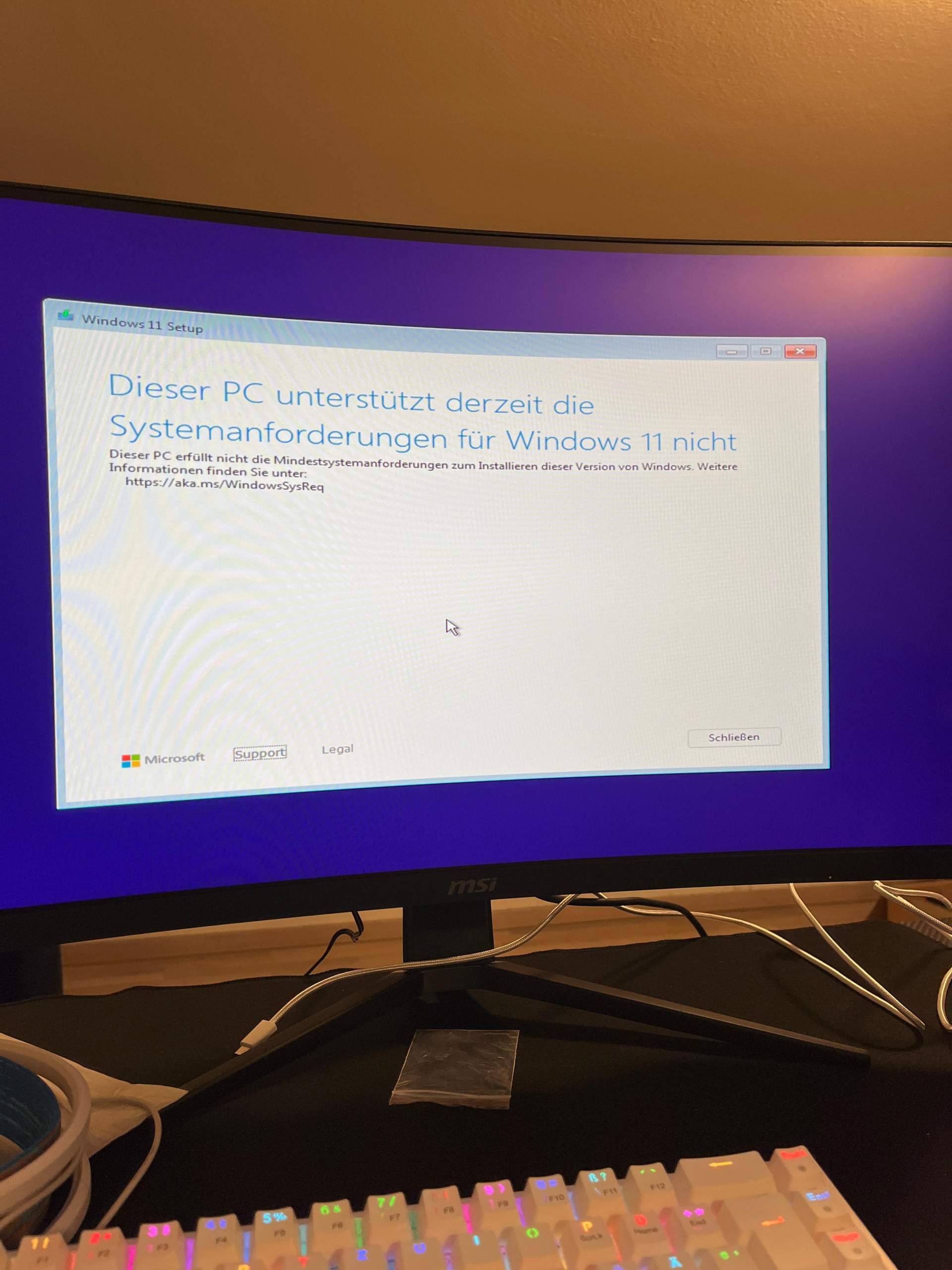 Dieser Pc unterstützt derzeit die Systemanforderungen für Windows 11 ...