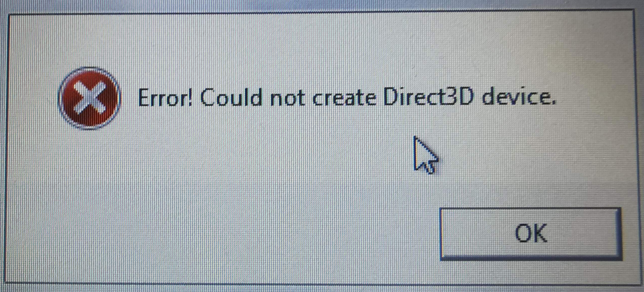 DIRECT3D Error Meldung, Bitte um Hilfe? (Computer, Technik, PC)