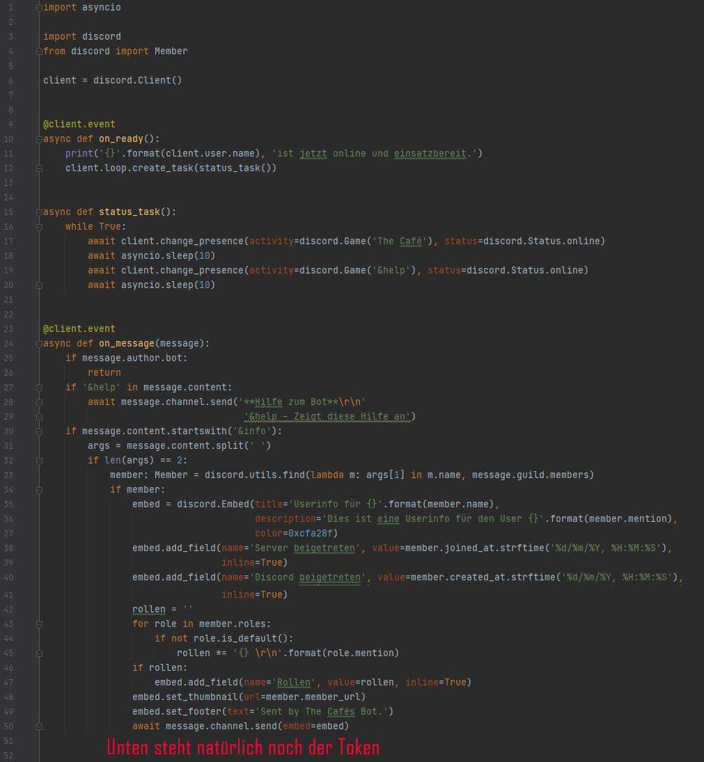 Discord Bot Programmfehler In Python Computer Programm Programmieren 1027