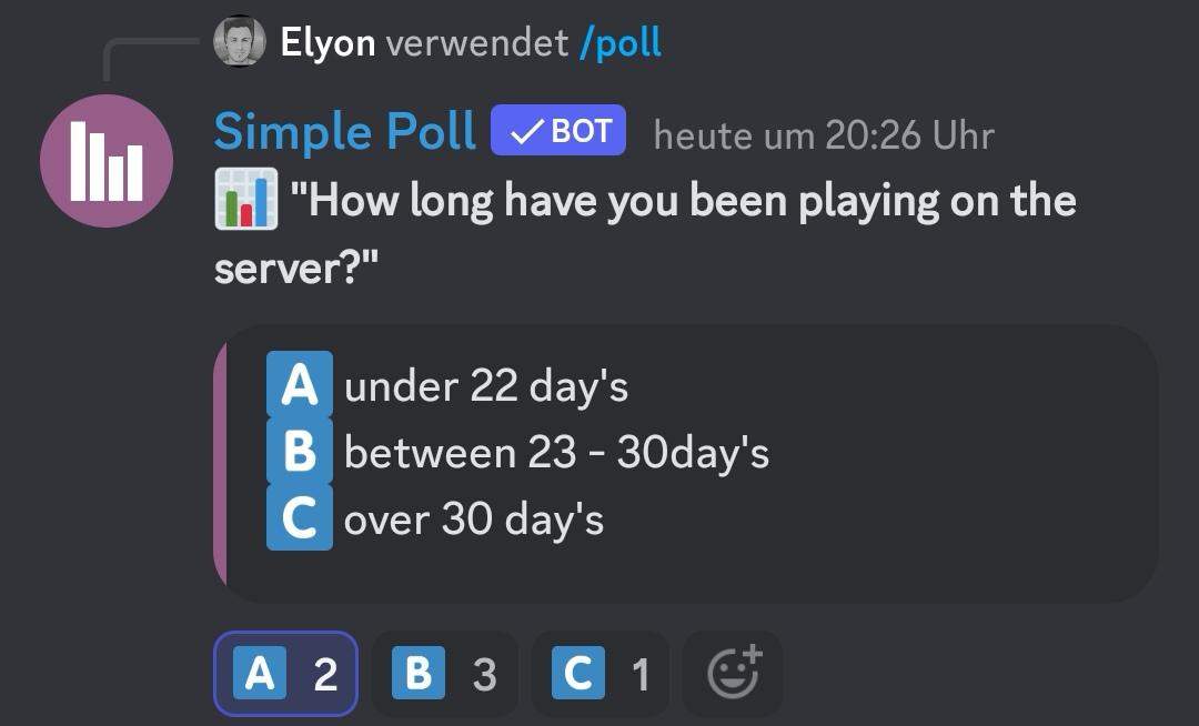 Discord "simple poll" bei 0 beginnend? (Umfrage, Bot)