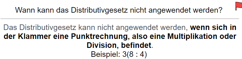 Distributivgesetz und Multiplikation / Divison? (rechnen, Funktion ...