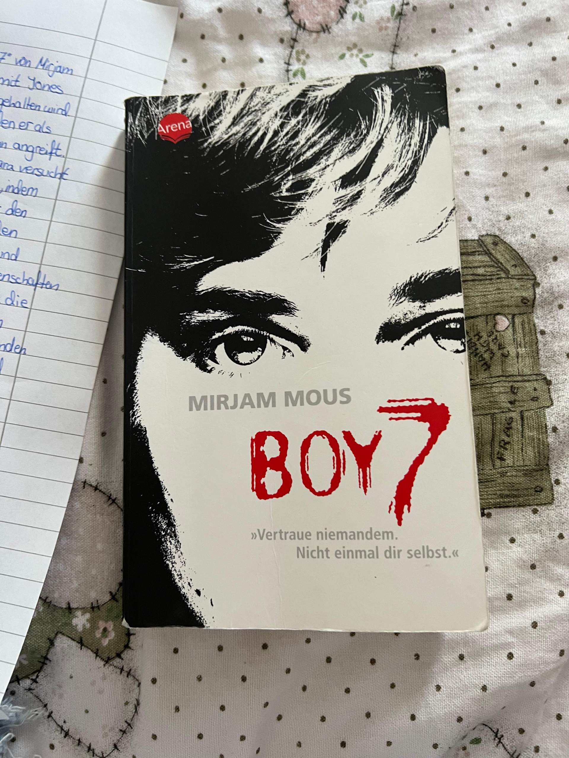 Eine Inhaltsangabe über das Buch Boy 7 von Mirjam mous 3 Teil Kapitel 3 ? (Jugendroman)