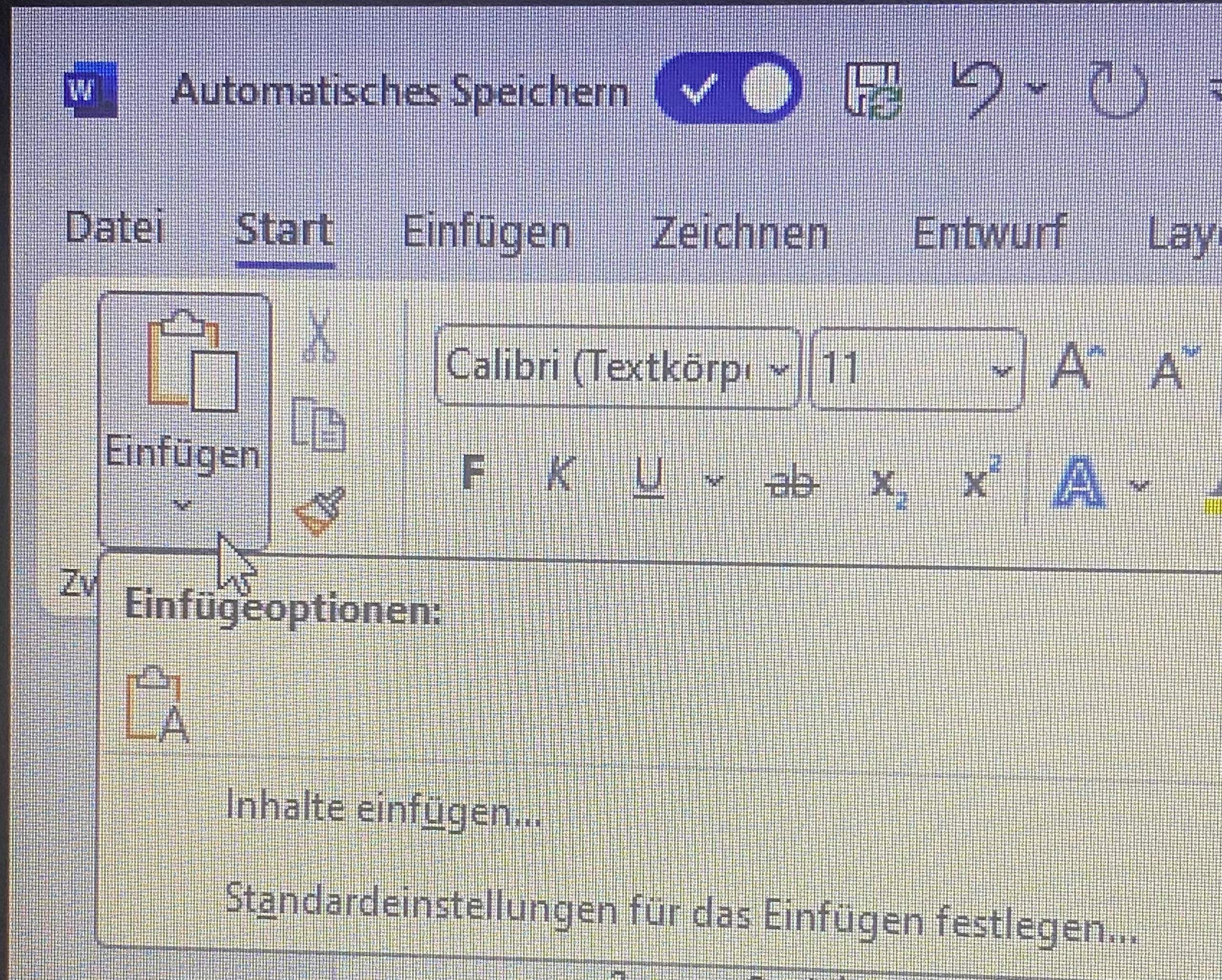Einfügeoptionen fehlen auf Word? (Microsoft, Microsoft Word)