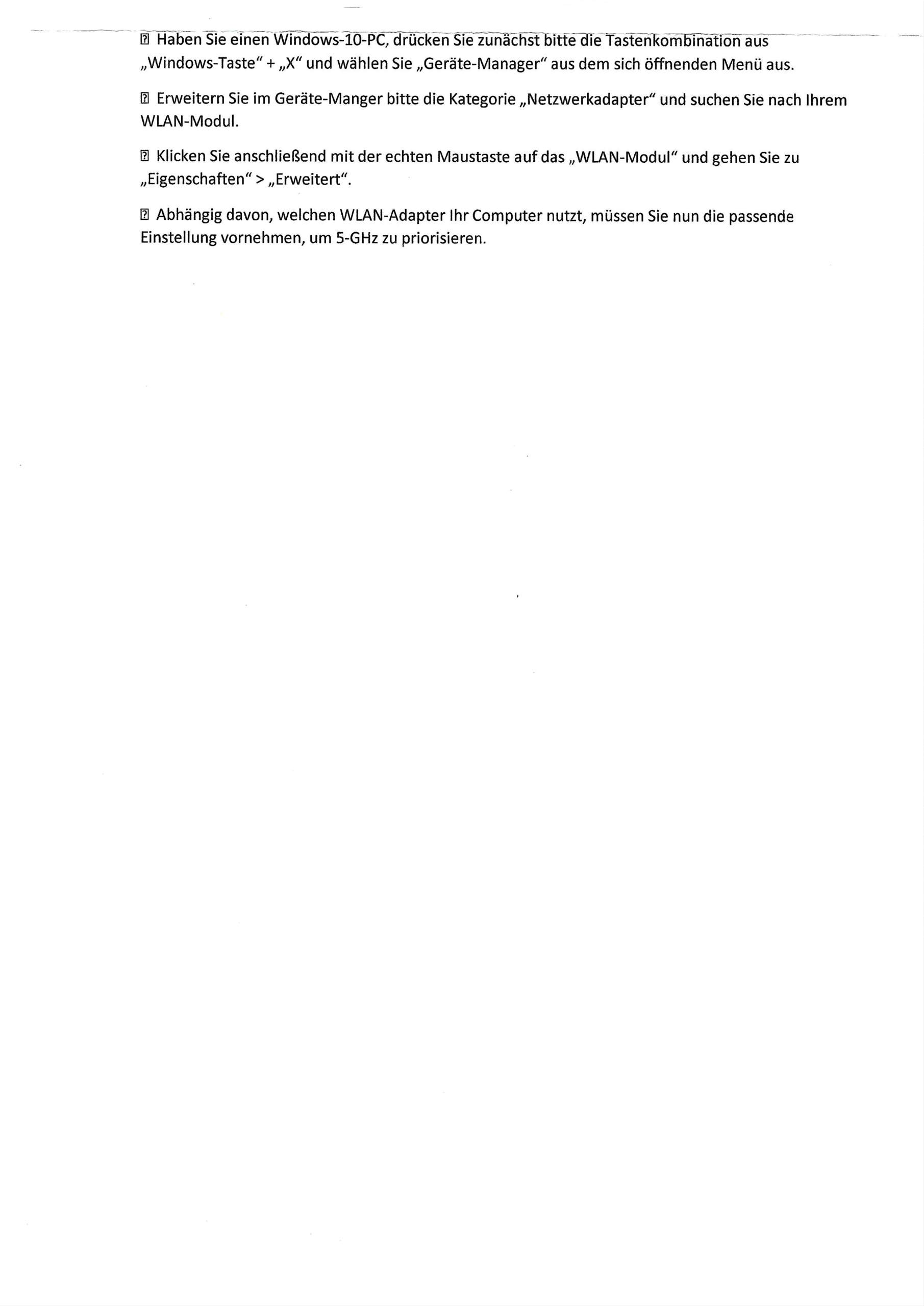 Einrichten des Netzfrequenzbereich 5 GHz bei WLAN? (Netzwerkadapter)