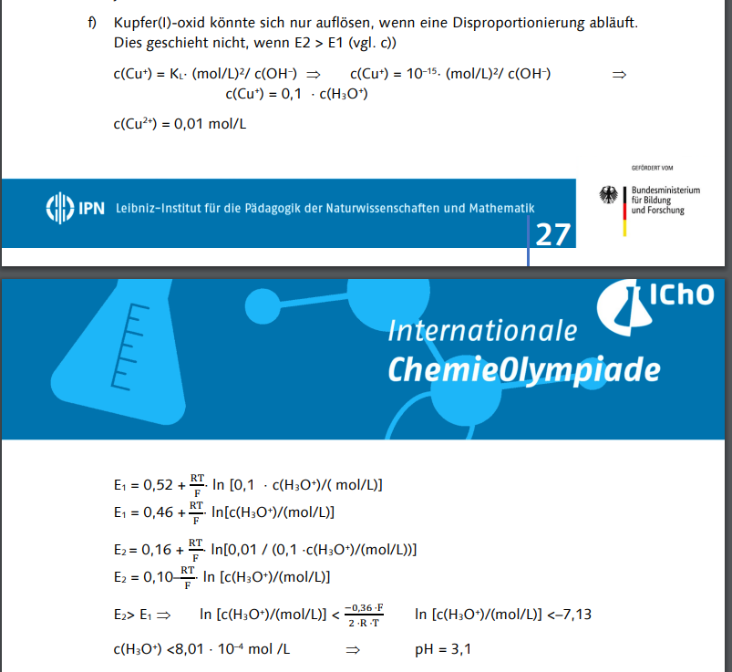 Elektrochemie schwierige Berechnung, Chemie Olympiade? (Mathematik ...