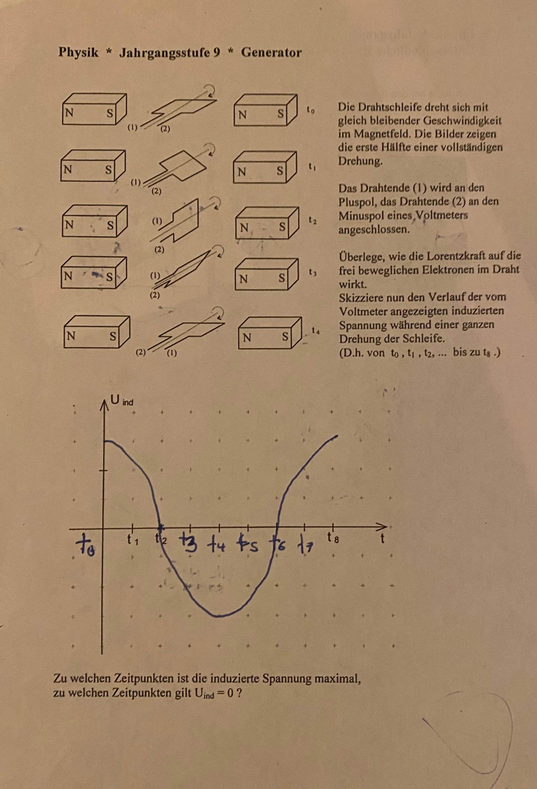 Elektrogenerator und Induktion? (Strom, Elektrizität, Bewegung)