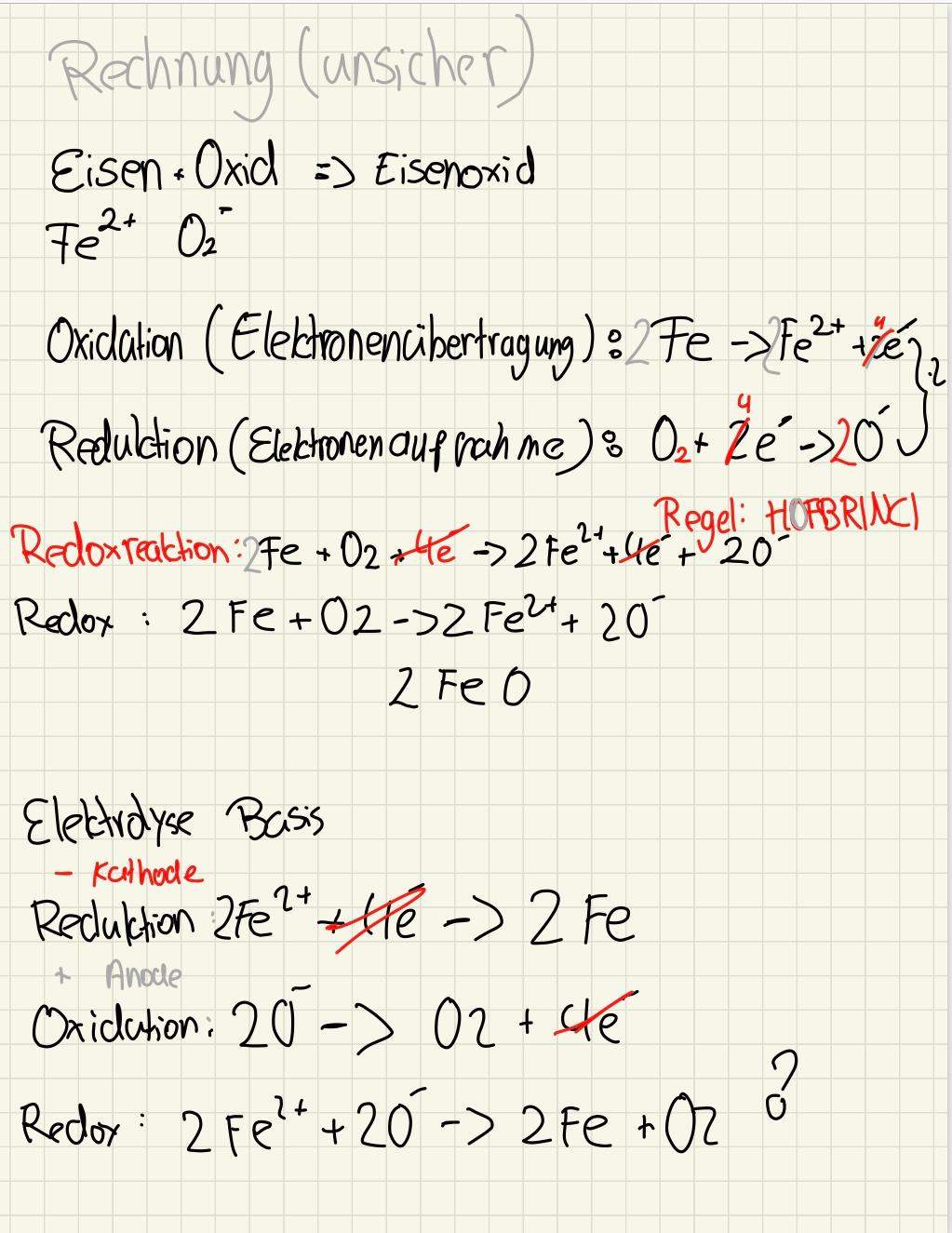 Elektrolyse Aufgabe? (Reaktionsgleichung, Redoxreaktion)