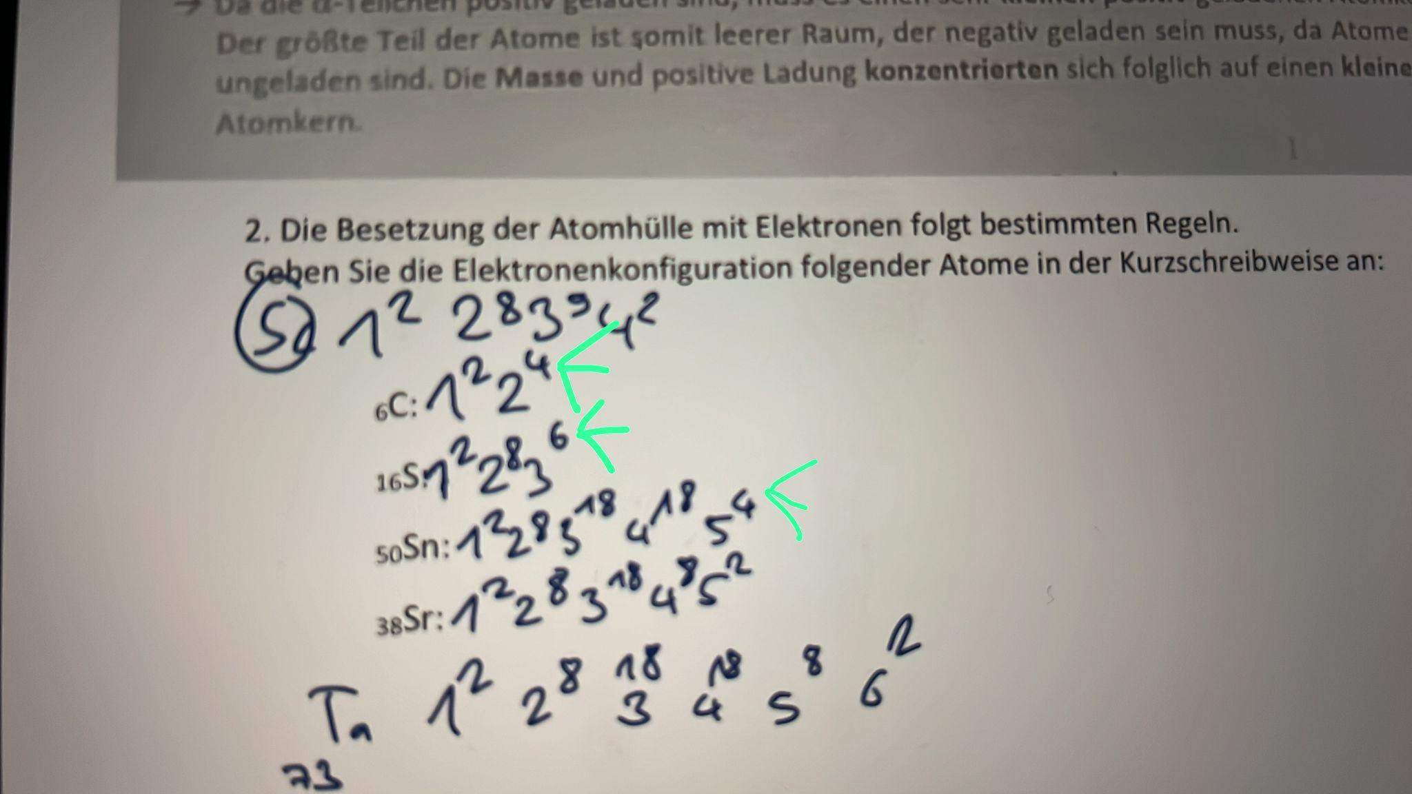 Elektronenkonfiguration? (Chemie)