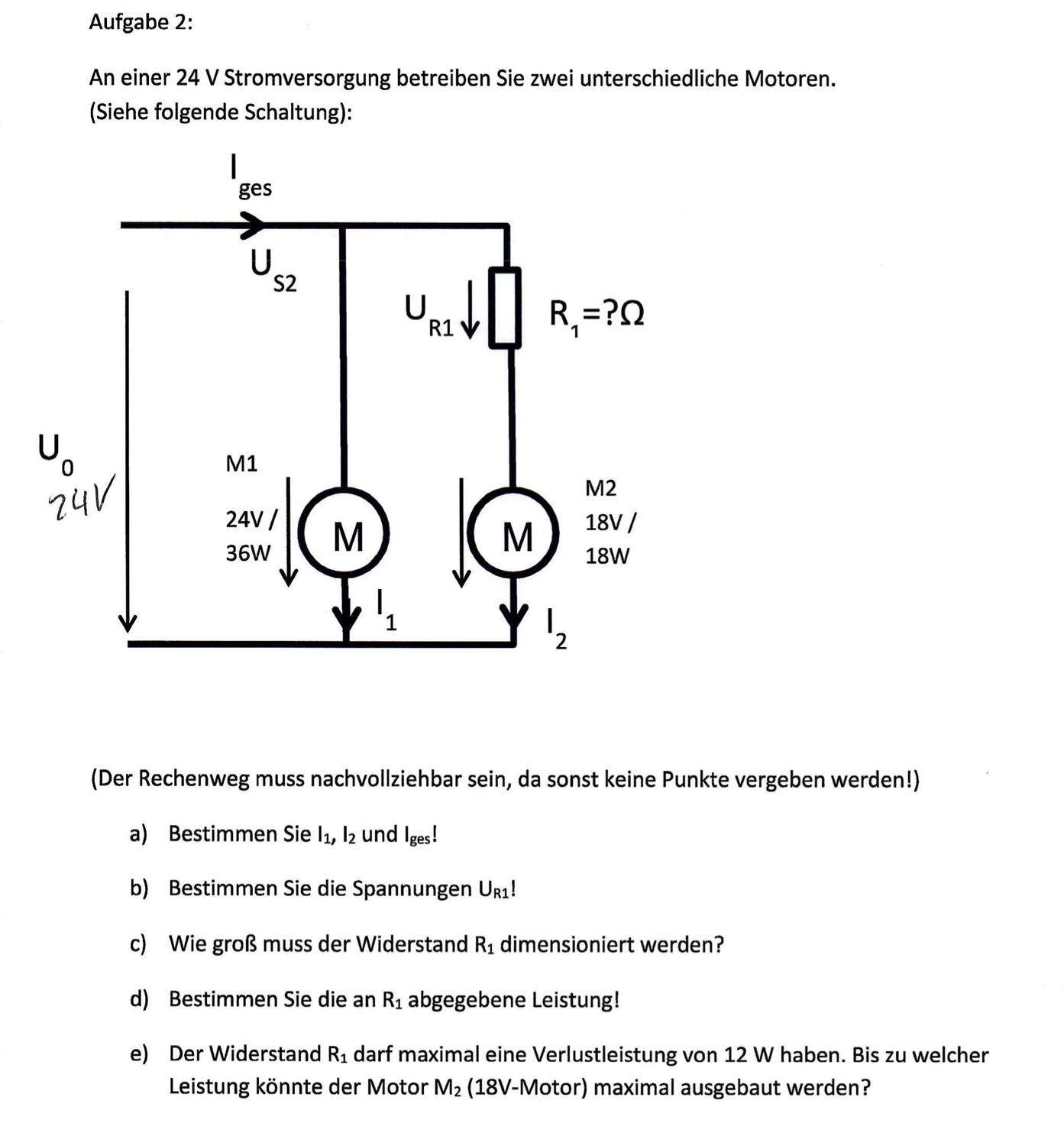 Elektrotechnik Schaltplan? Wie berechnet man diesen Plan? (Physik)