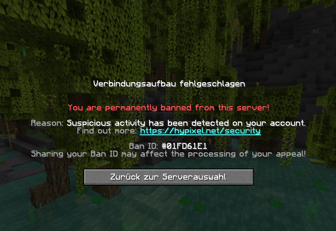 Enbannungsanträge nutzlos bei Hypixel? (PC, Computerspiele, Minecraft)