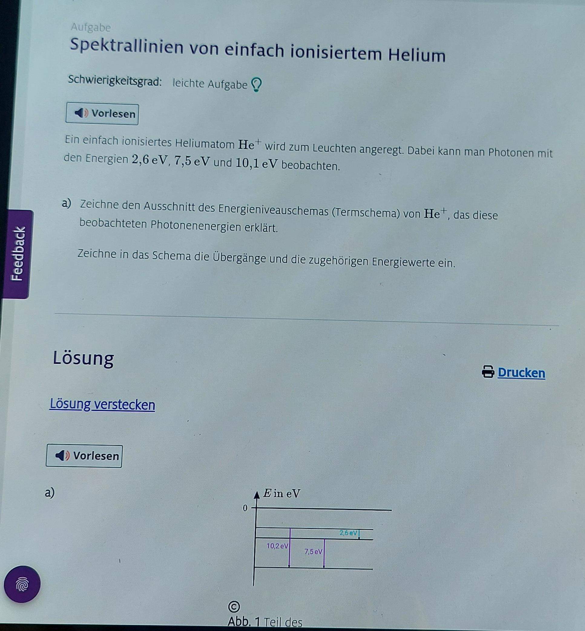 Physik Energiewerte Helium+? (Strom, Elektrotechnik, Energie)