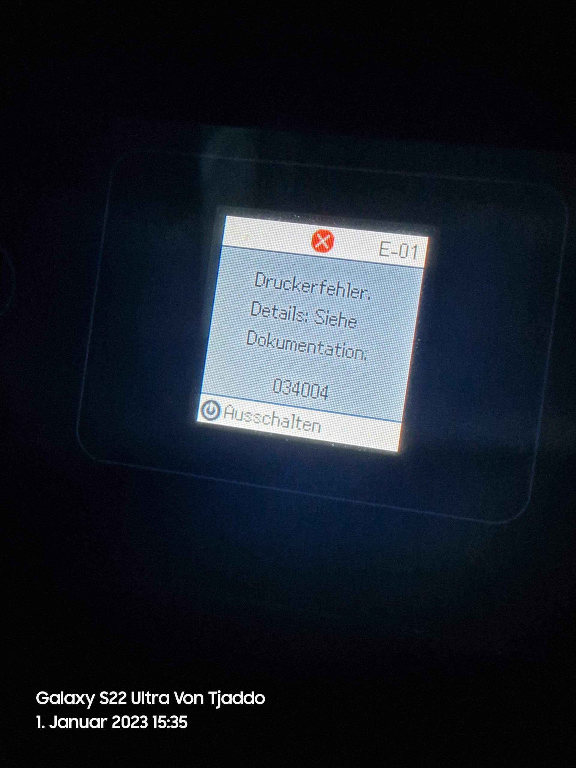 Epson XP-3100 Druckerfehler 034004? (Papier, Scanner, fehlercode)