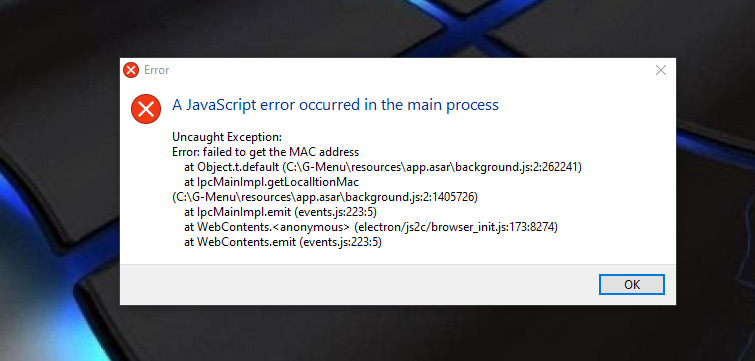 Error Im Main Java Script Bei Windows 10 Javascript Meldung Error Code 9229