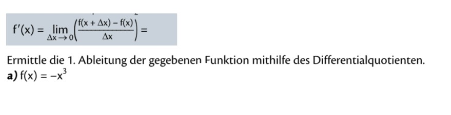 Erste Ableitung der Funktion mit Differentialquotienten.? (rechnen ...
