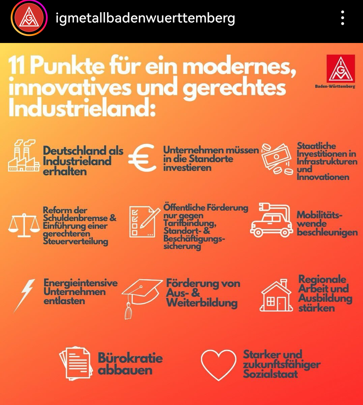 Eure Meinung zu IG Metall 11 Punkte Plan? (Schule, Recht, Politik)
