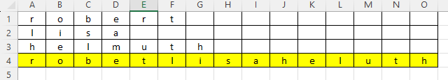 Excel Buchstaben Folge aus verschiedenen Zeilen in einer einzigen Zeile ...