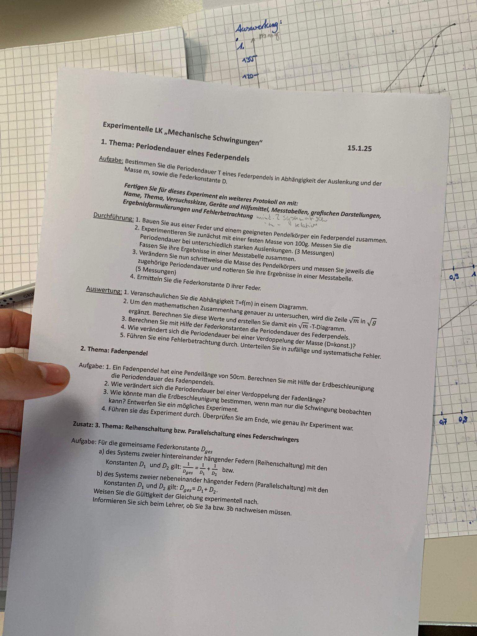 Experiment? (Diagramm, Federpendel)