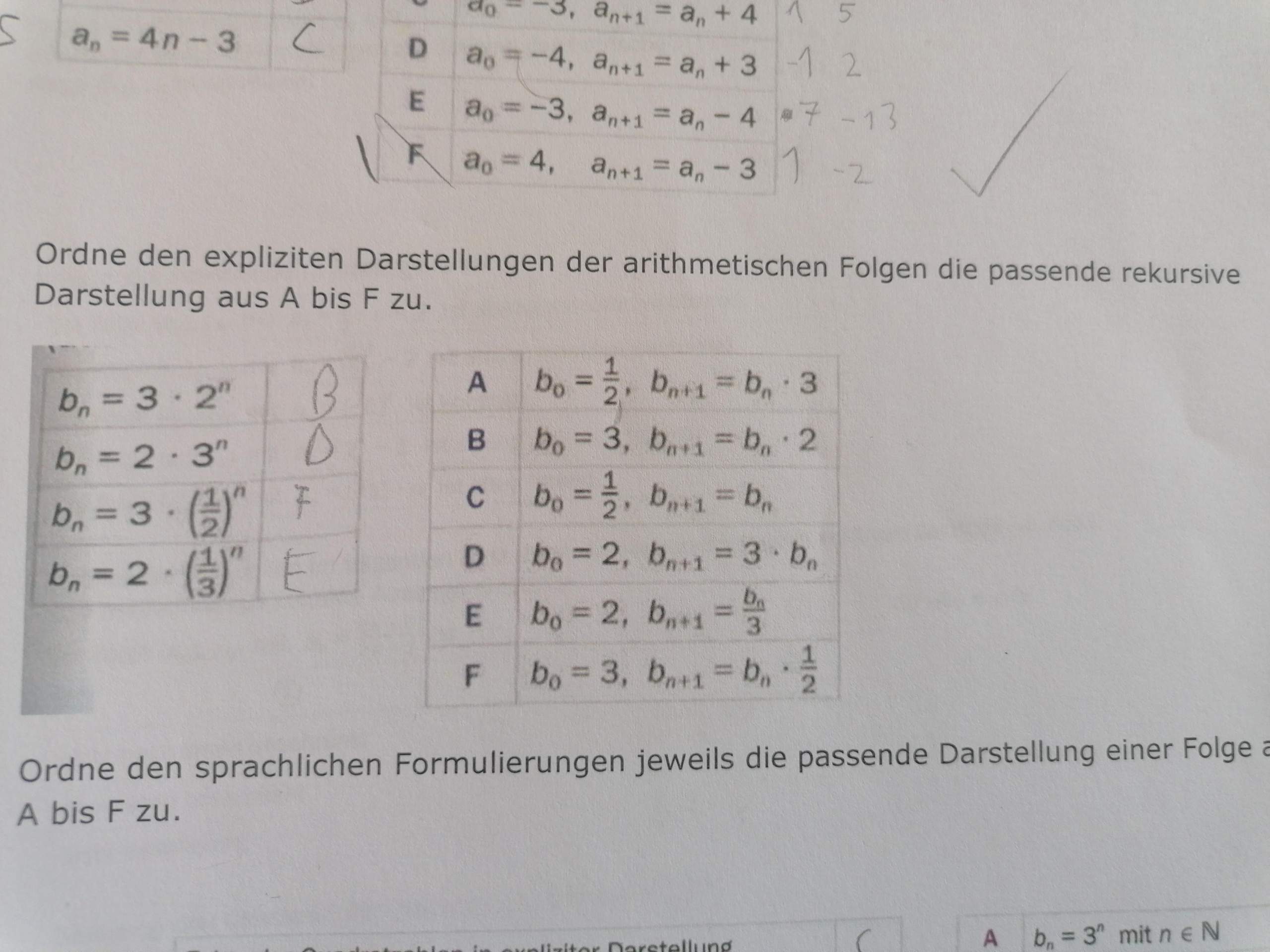 Explizite und rekirsive Darstellung von Folgen? (Mathematik)