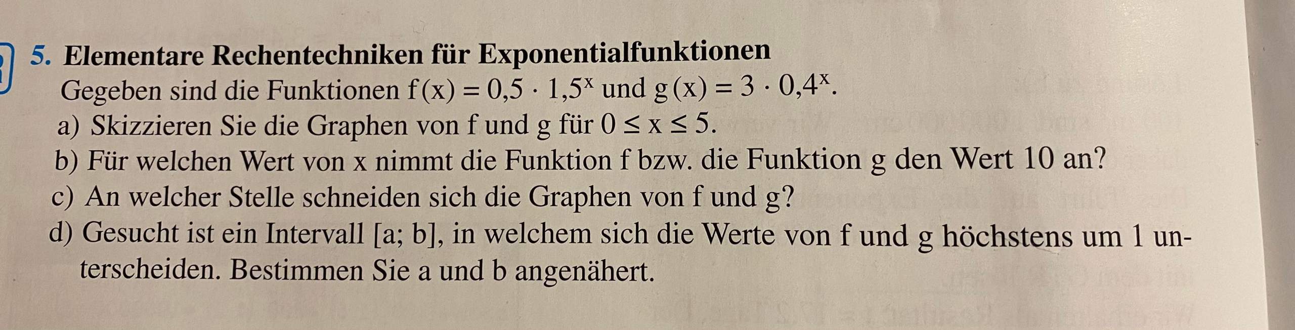 Exponentialfunktionen? (Textaufgabe, Exponentialfunktion)