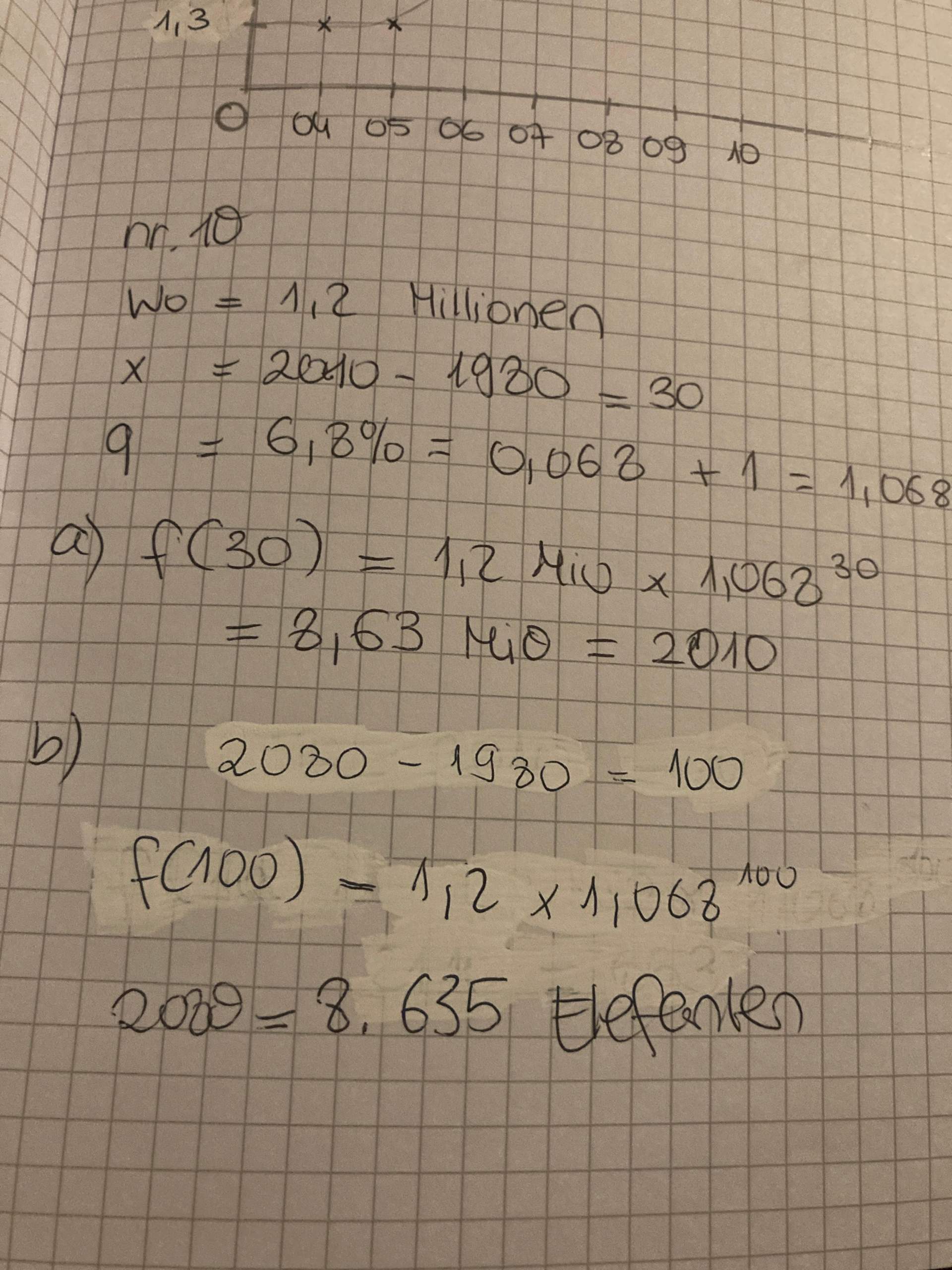 Exponentielles Wachstum Mathe Aufgbae? (Mathematik)