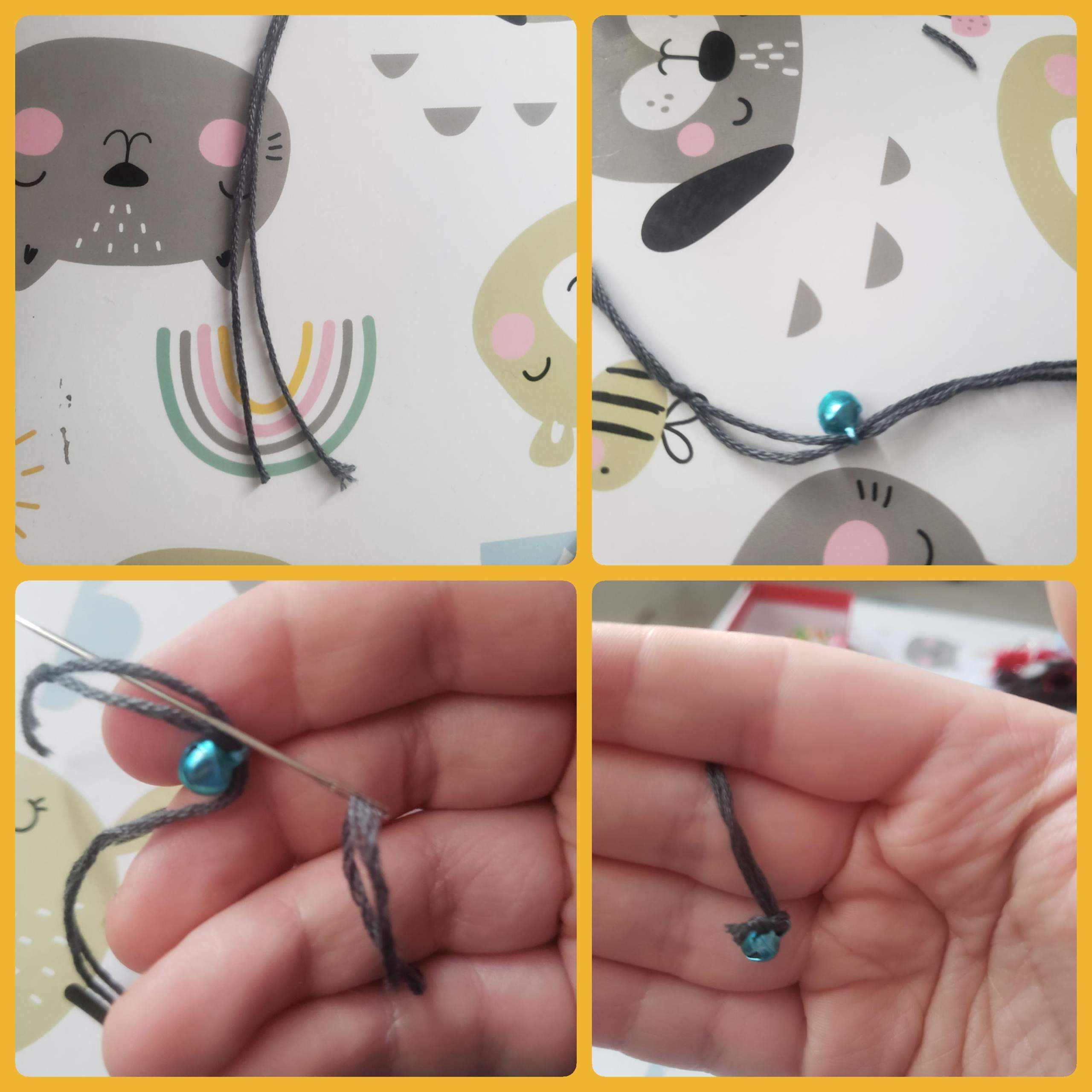 Faden durch Nadel führen für Perlen? (nähen, Handarbeit, stricken)