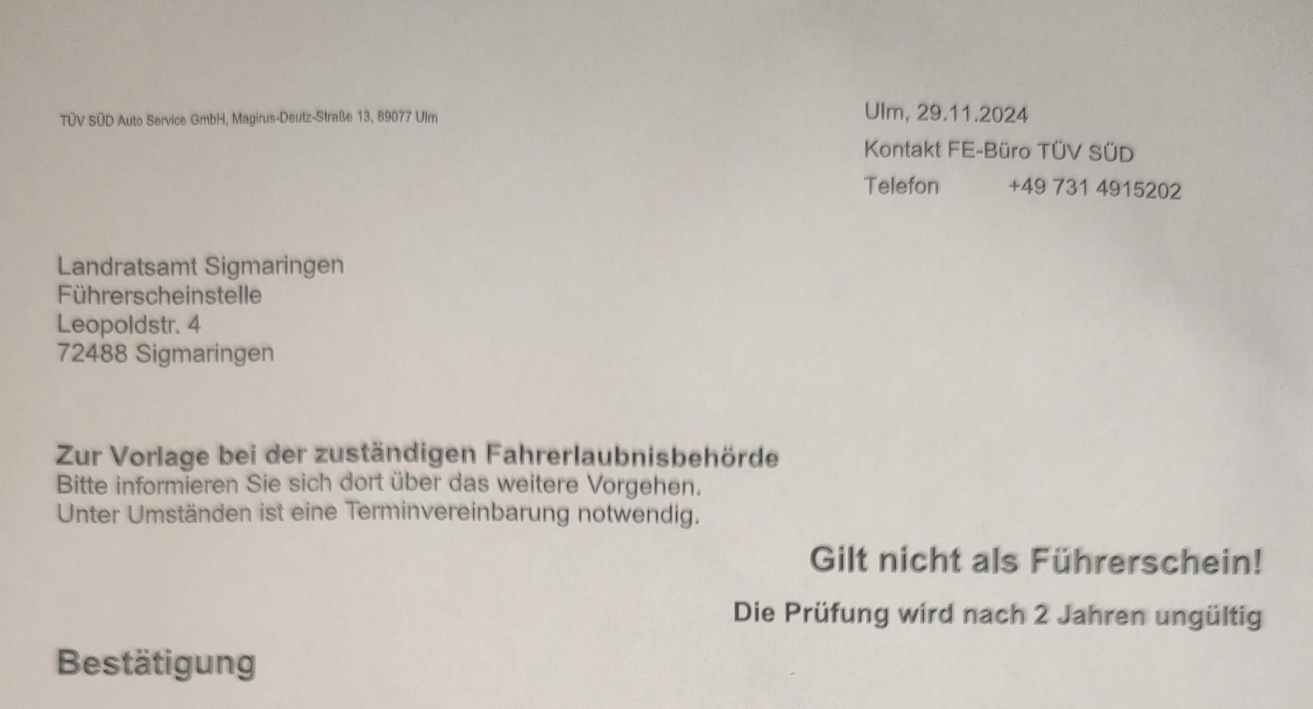 Tuv Nachprufung Nicht Bestanden