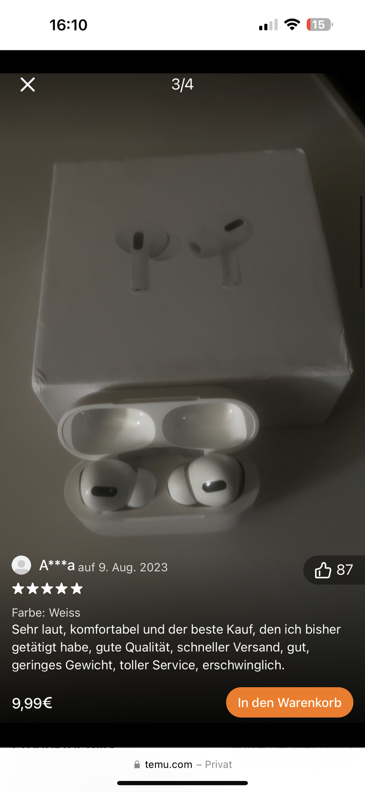 Fake Airpods Temu? (Apple, Betrug, Fälschung)