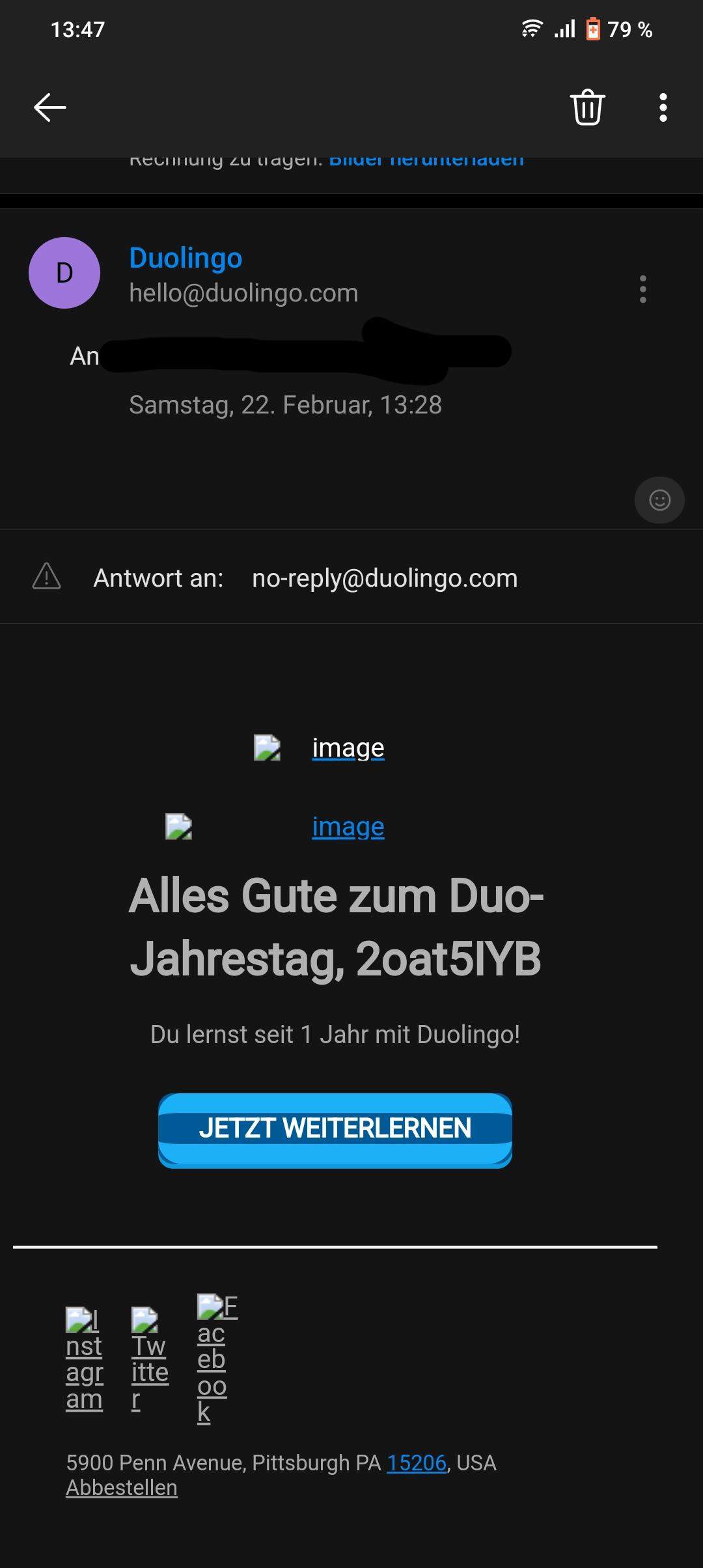 Fake Duolingo und Scam? (E-Mail, Spam, E-Mail-Adresse)