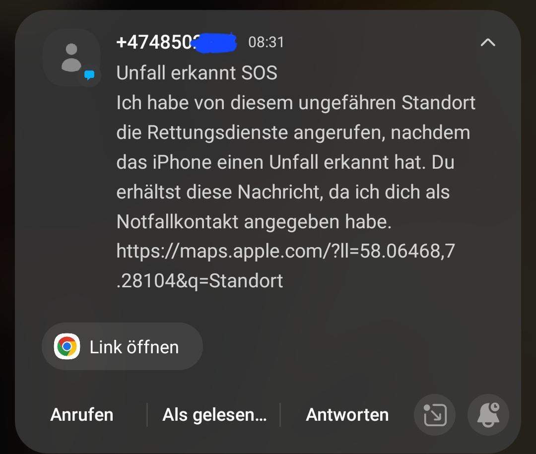 Fake SOS SMS? (Betrug)