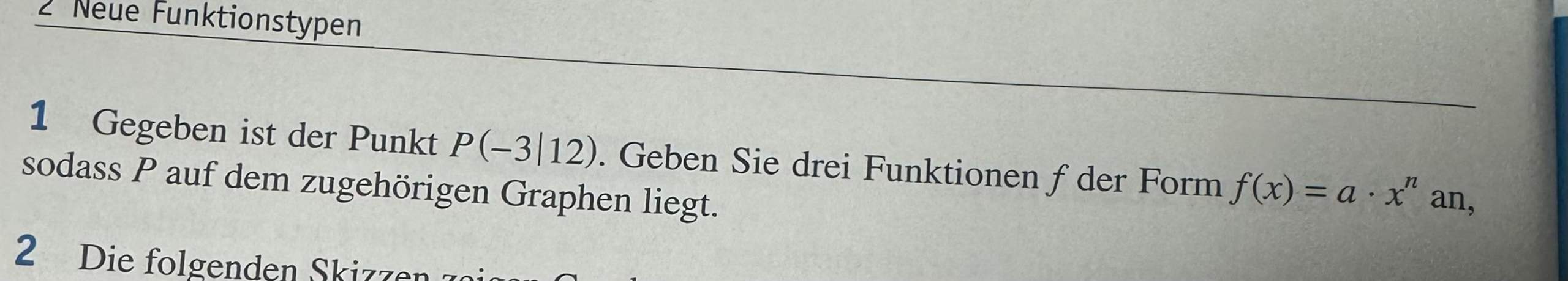 Faktor a bestimmen bei gegebenen Punkt p, der auf dem Graphen der ...