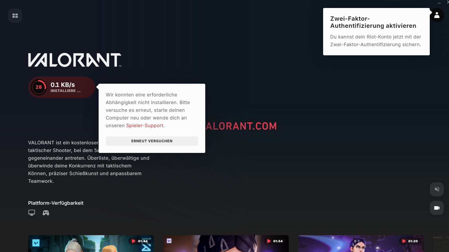 Fehler bei Valorent Instalation? (PC, Valorant)