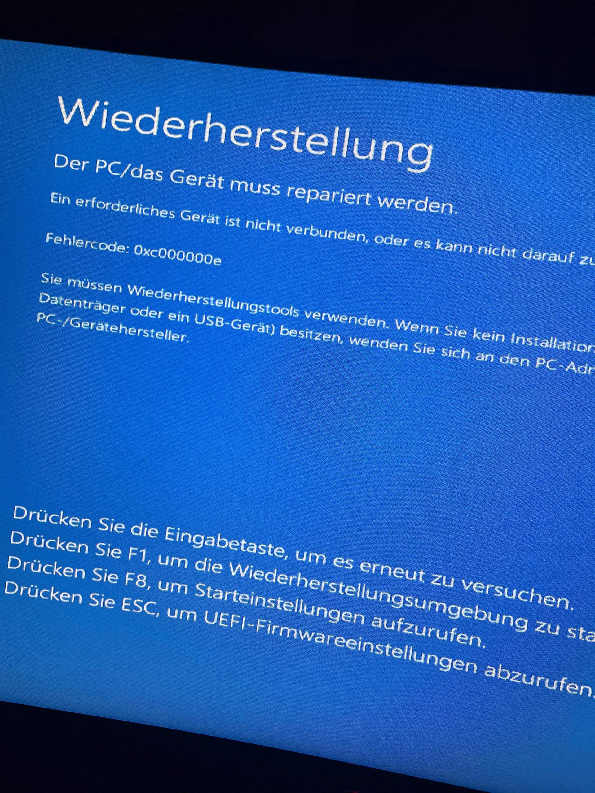 Fehlercode 0xc000000e was tun? (Computer, Technik, PC)