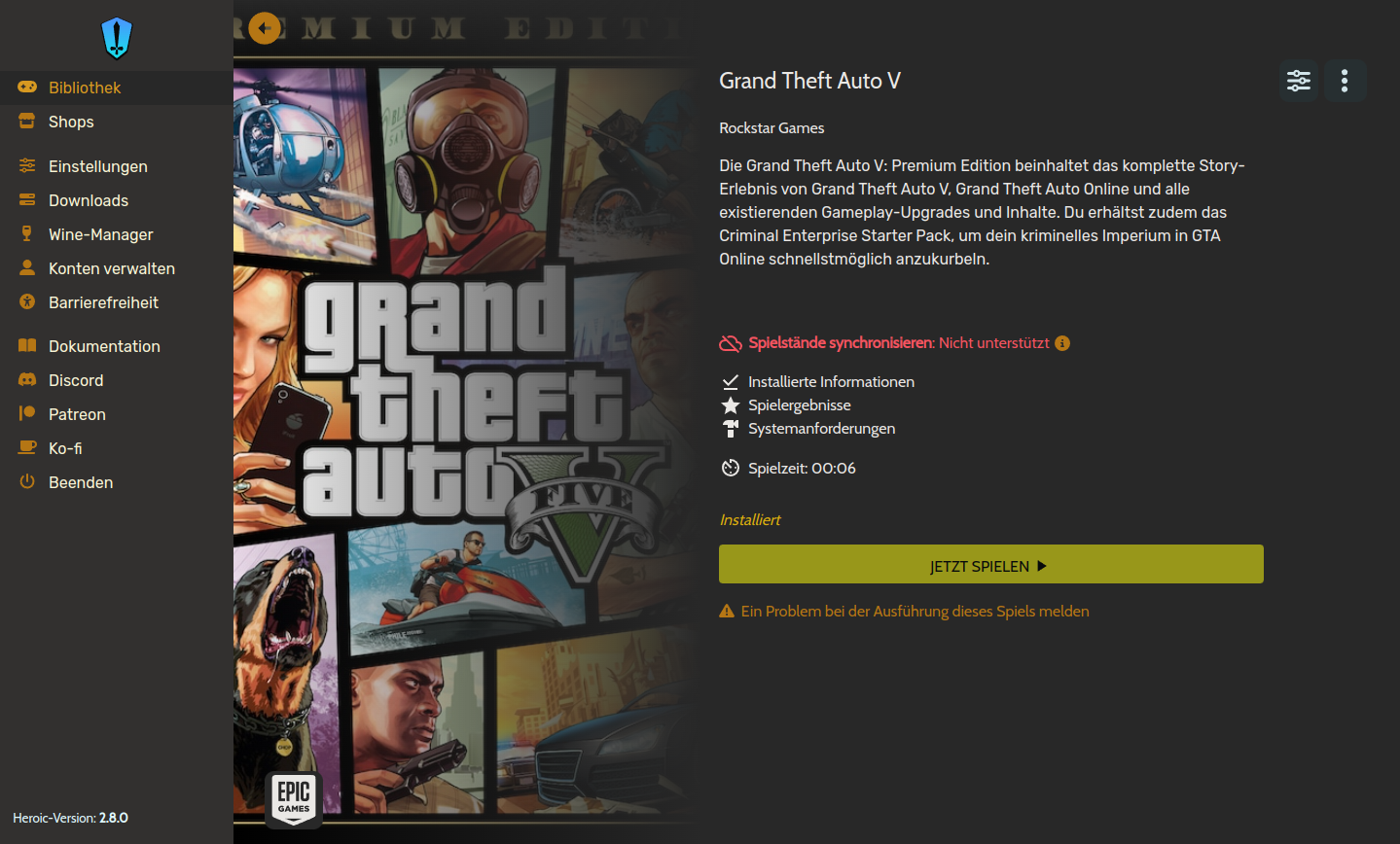 Fehlermeldung beim Rockstar Games Launcher? (GTA, Linux, PC-Problem)