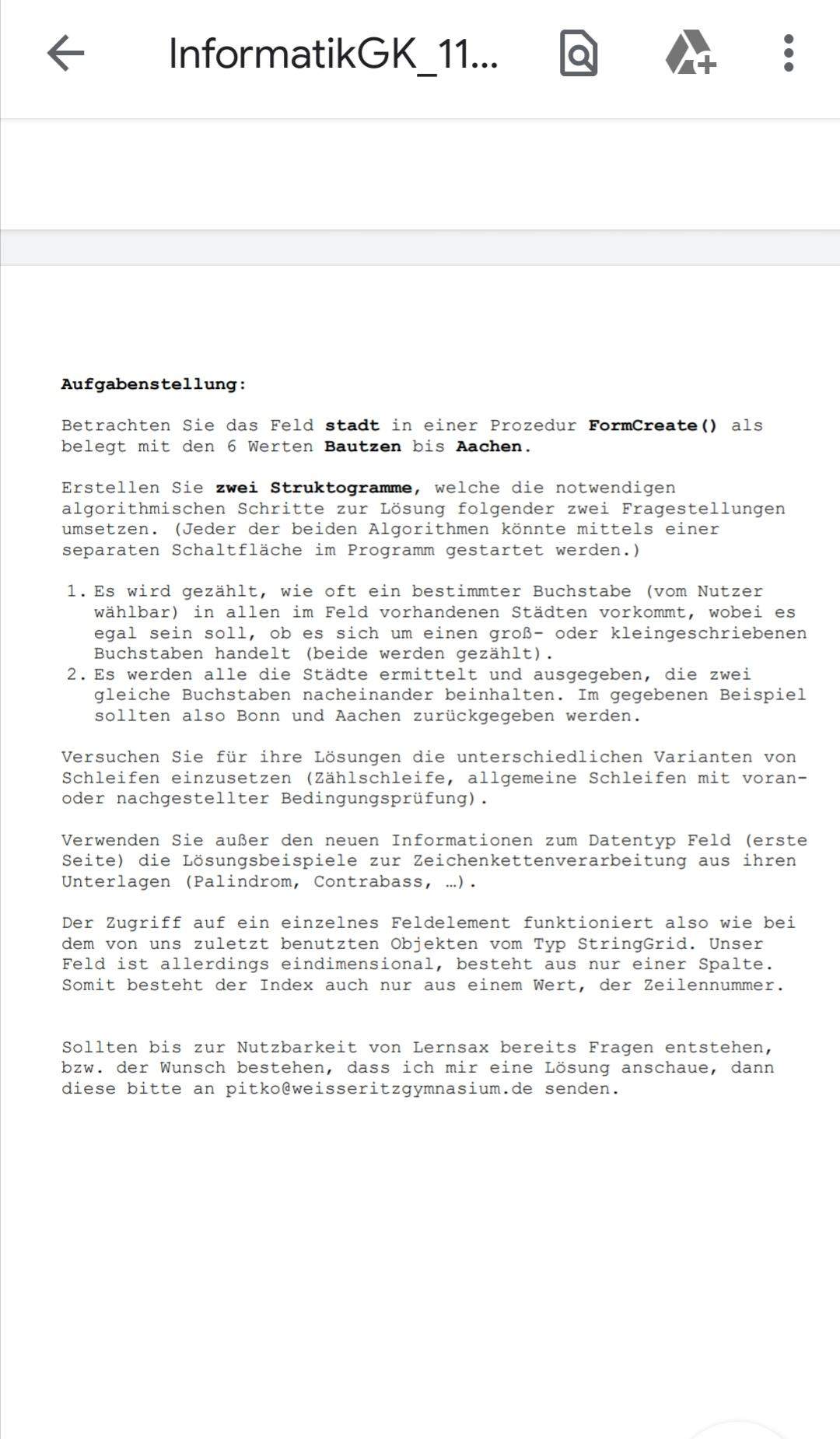 Feld (array) im Struktogramm? (Computer, Schule, programmieren)