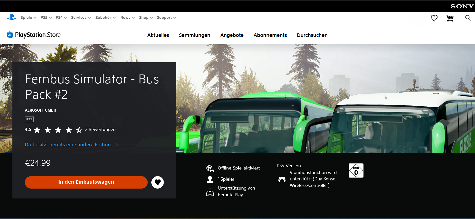 Fernbus Simulator auf der Ps5? (Computerspiele, Reise, PlayStation)