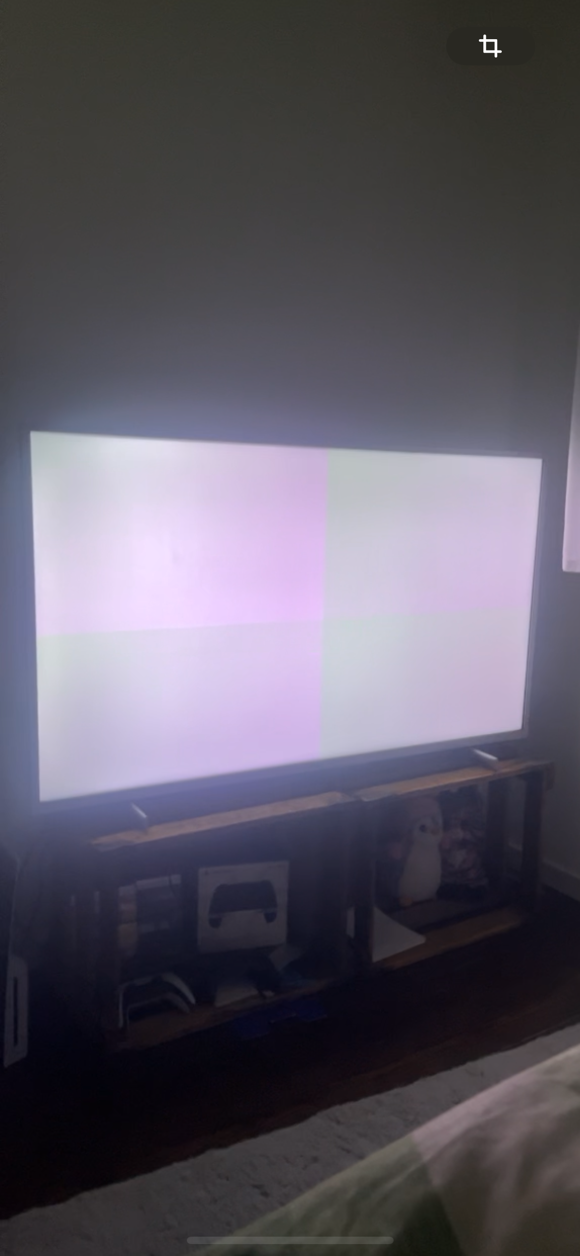 Fernsehe Bildschirm flackert manchmal lila/grün, geht er kaputt ...