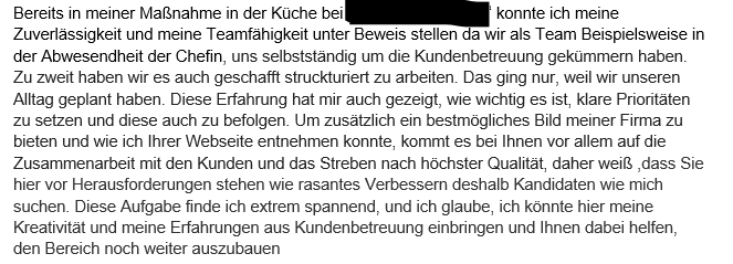 findet ihr das gut als ein Hauptteil für eine Bewerbung für eine ...