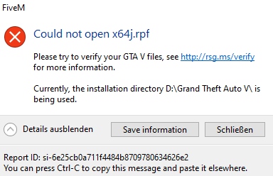 Fivem Fehler could not open x64j.rpf? (PC, GTA V, Rollenspiel)