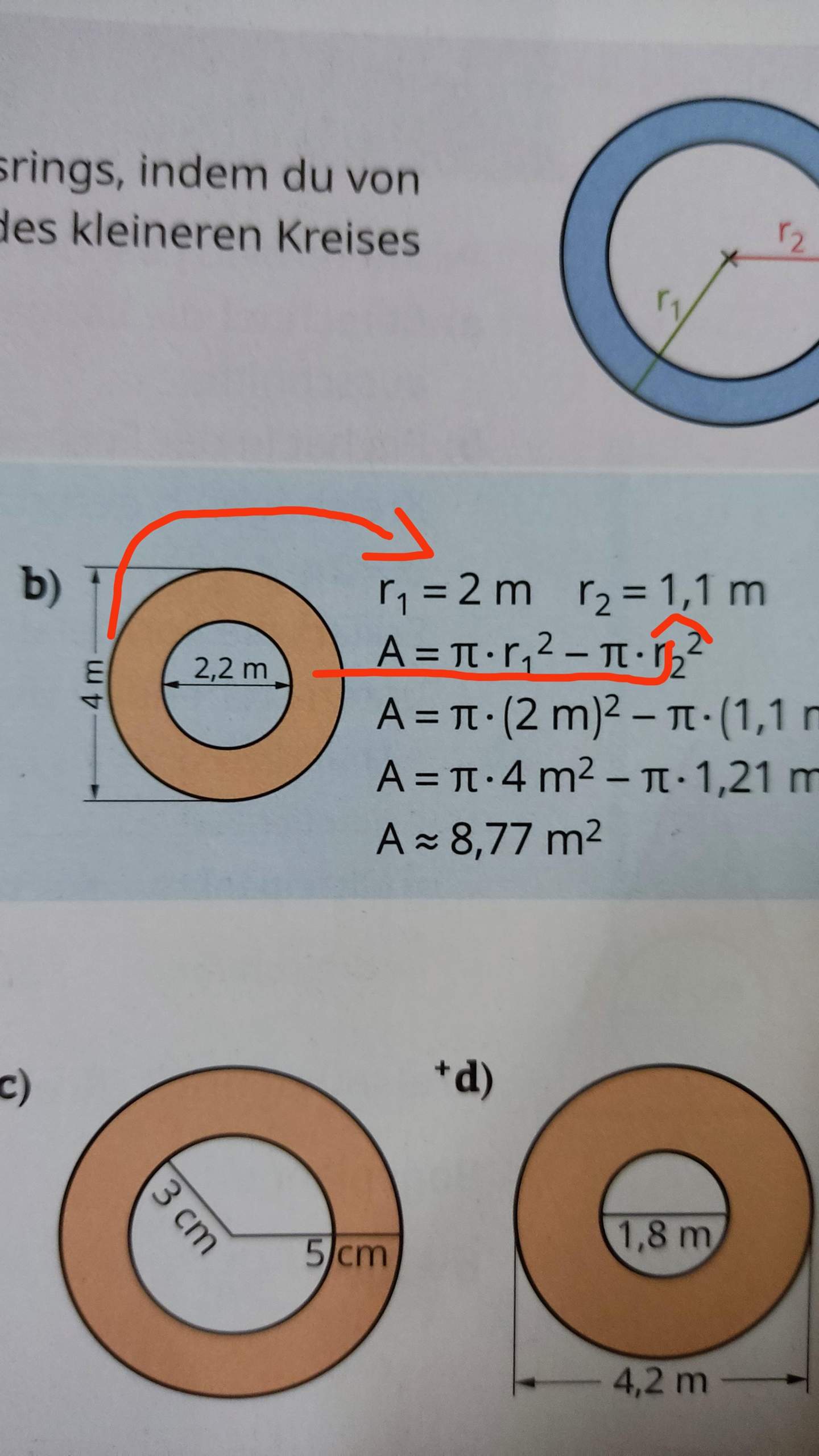 Flächeninhalt Kreisring? (Mathematik, Lehrer, Kreis)