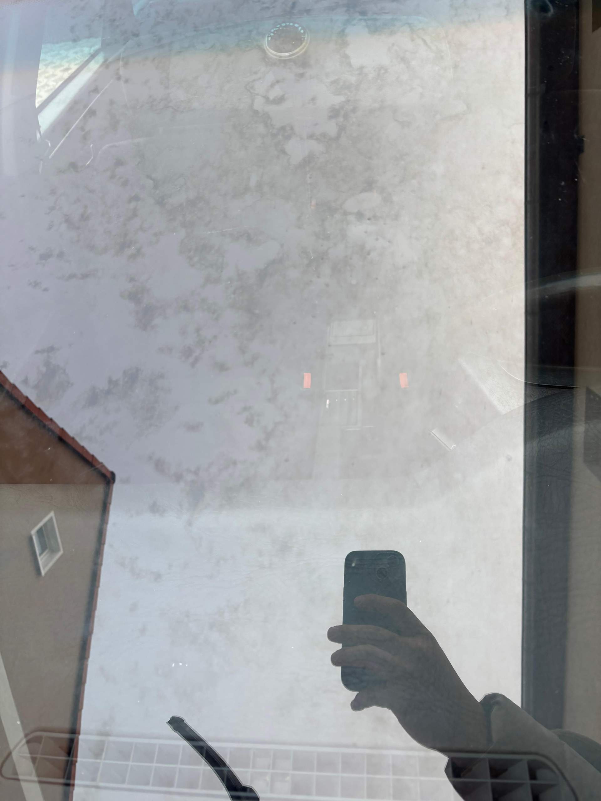 Spannende Windschutzscheibe Weie Flecken Fotos