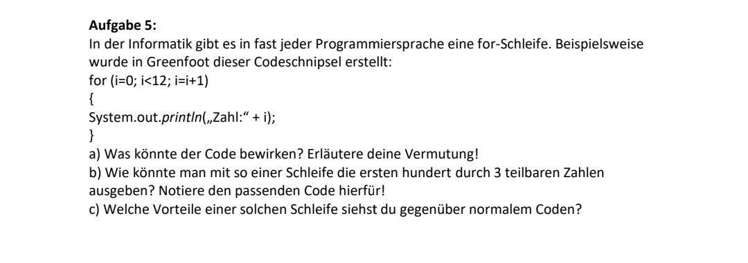 For schleife für die ersten hundert durch 3 teilbaren Zahlen ...