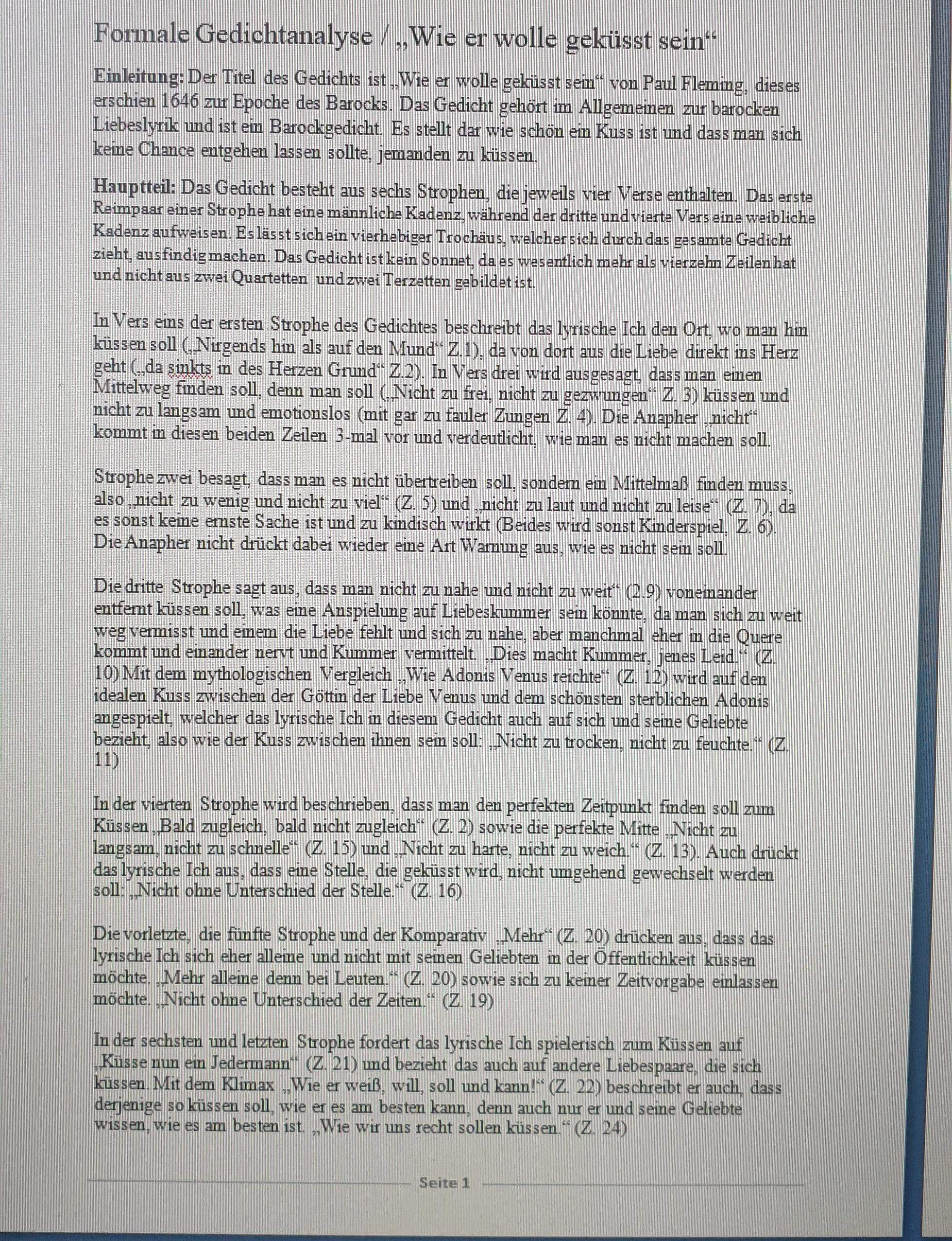 Formale Gedichtsanalyse, wie? (Deutsch, Abitur, Analyse)