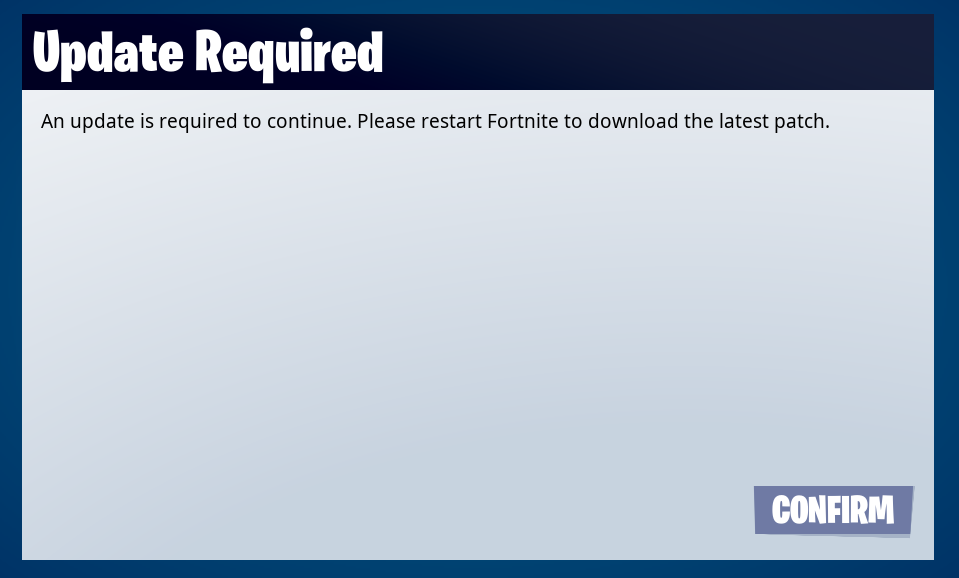 Fortnite Update required? (Fehlermeldung)