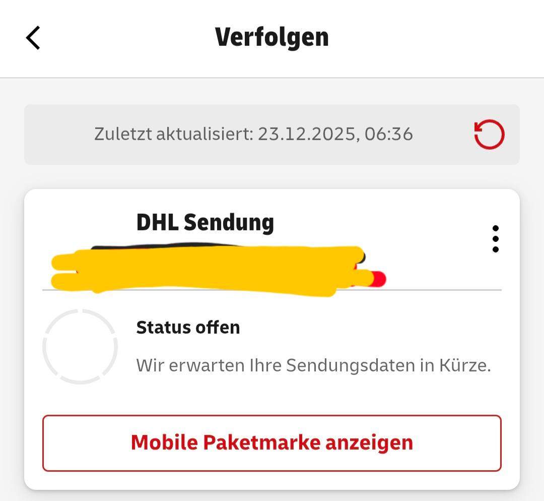 Frage bzgl DHL Tracking status? (Versand, Paket, Lieferung)