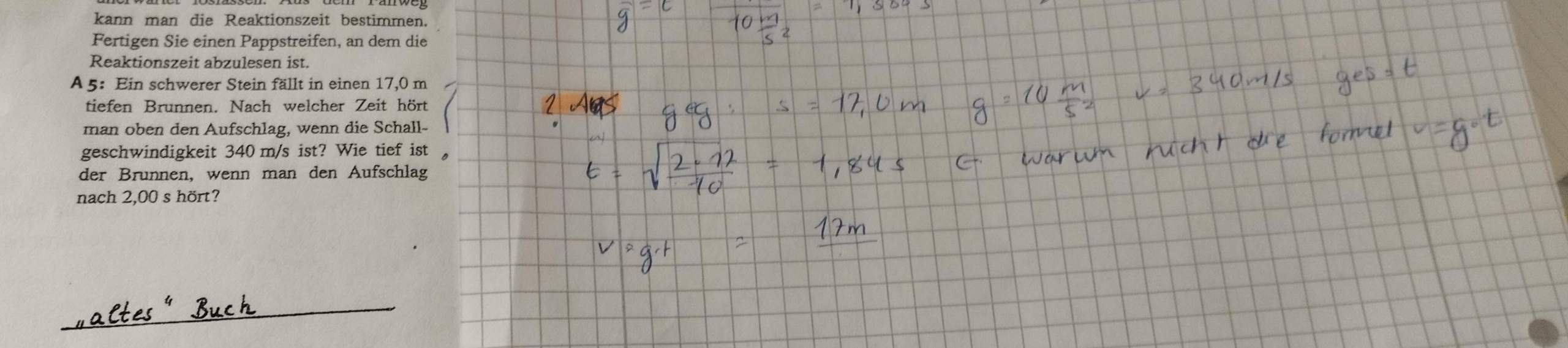 Freier Fall, welche Formel benutze ich? (Mechanik, Bewegung ...