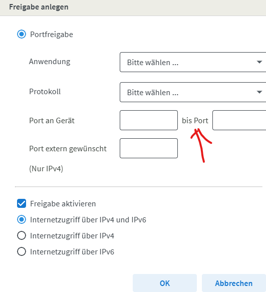 FritzBox Port weiterleitung extern keine range? (Internet, WLAN, Server)