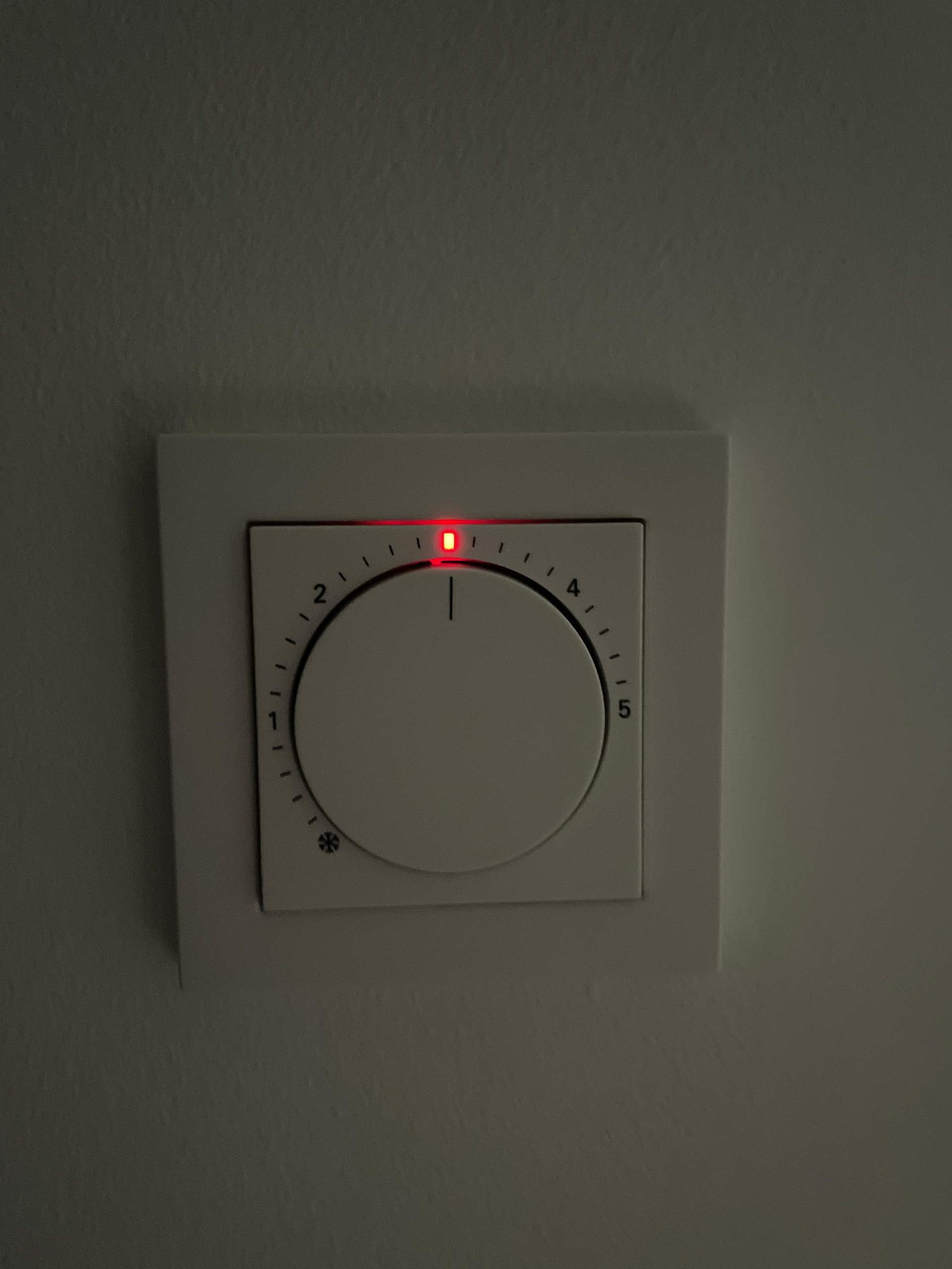 Fußbodenheizung leuchtet auf und dann geht das Licht am Regler aus ...