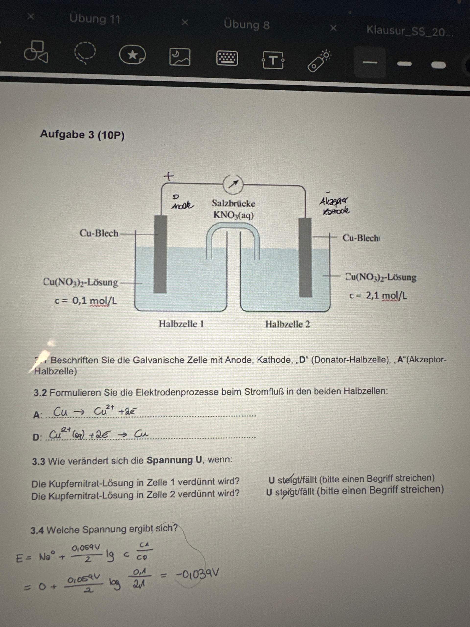 Galvanische Zelle? (Chemieunterricht, Elektrochemie)