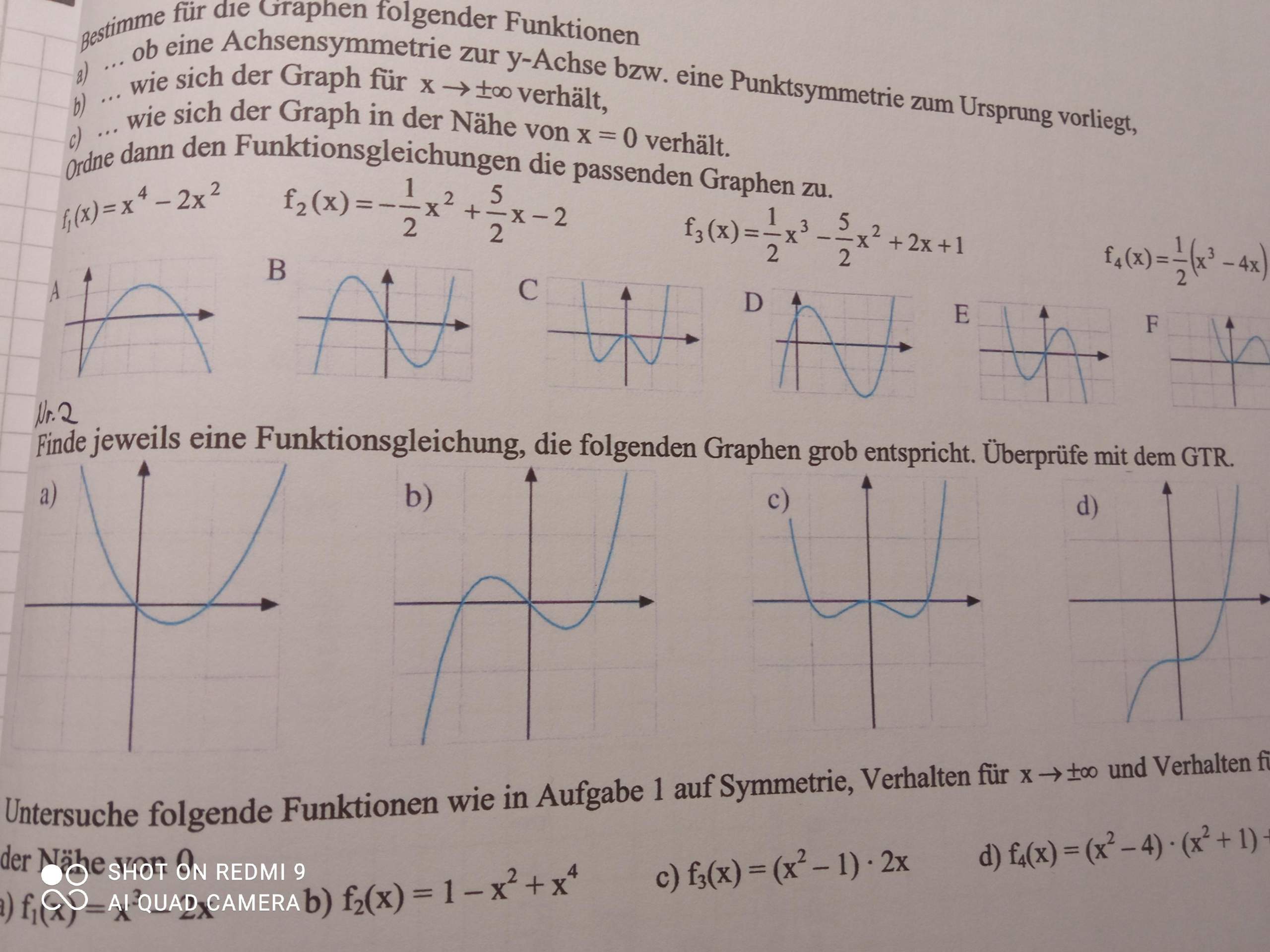 Ganzrationale Funktionen - Funktionsgleichung für Graphen finden ...
