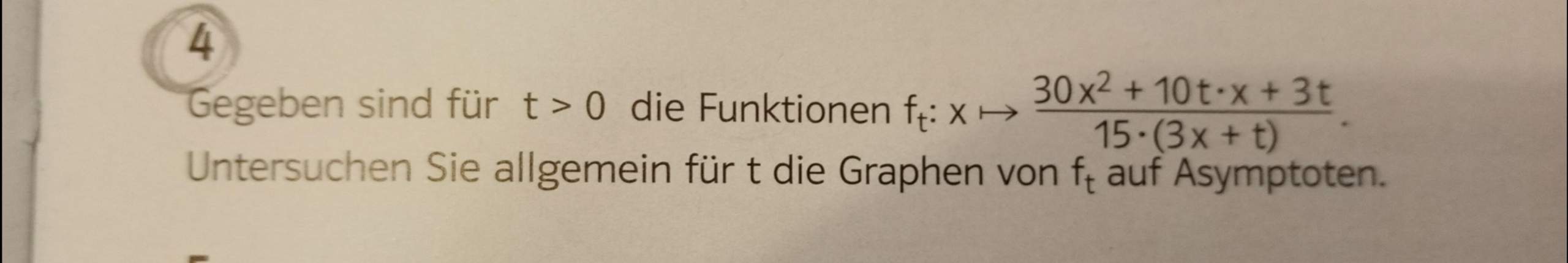 Gebrochen rationale Funktion mit parameter? (Schule, Mathematik)
